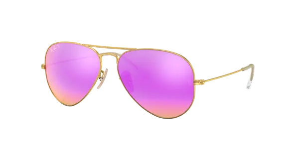 Ray-ban Aviator Flash Lens Sunglasses - Cyclamen Flash Polarized