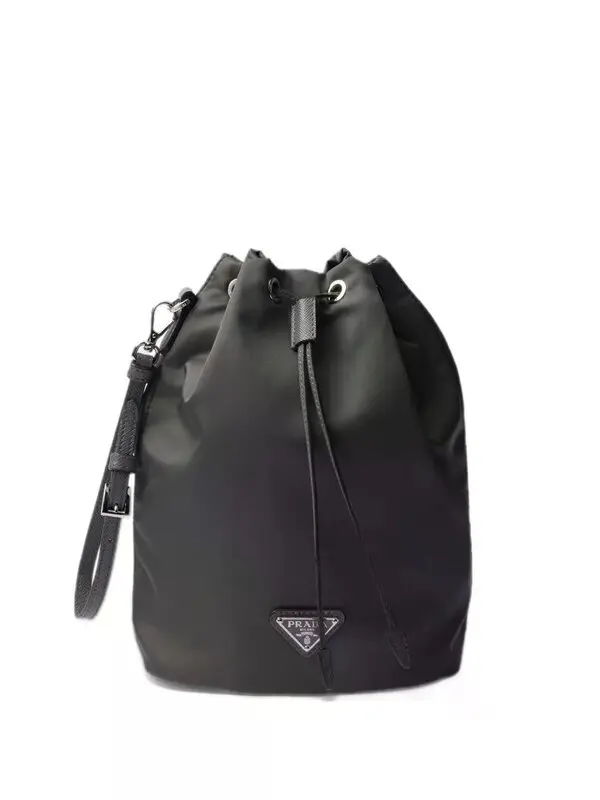 Prada Re-nylon Pouch With Leather Wristlet - Grey
