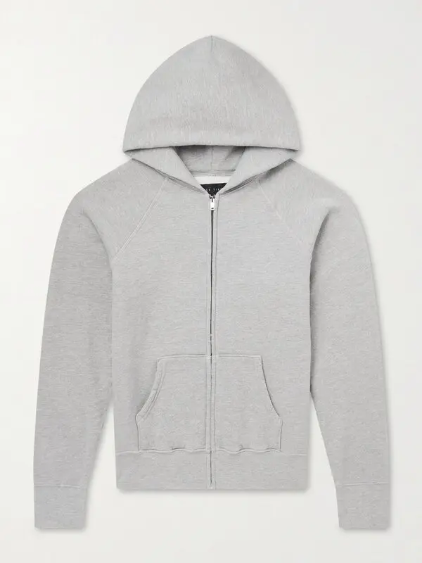 LES TIEN Heavyweight Cotton-jersey Raglan Zip-up Hoodie