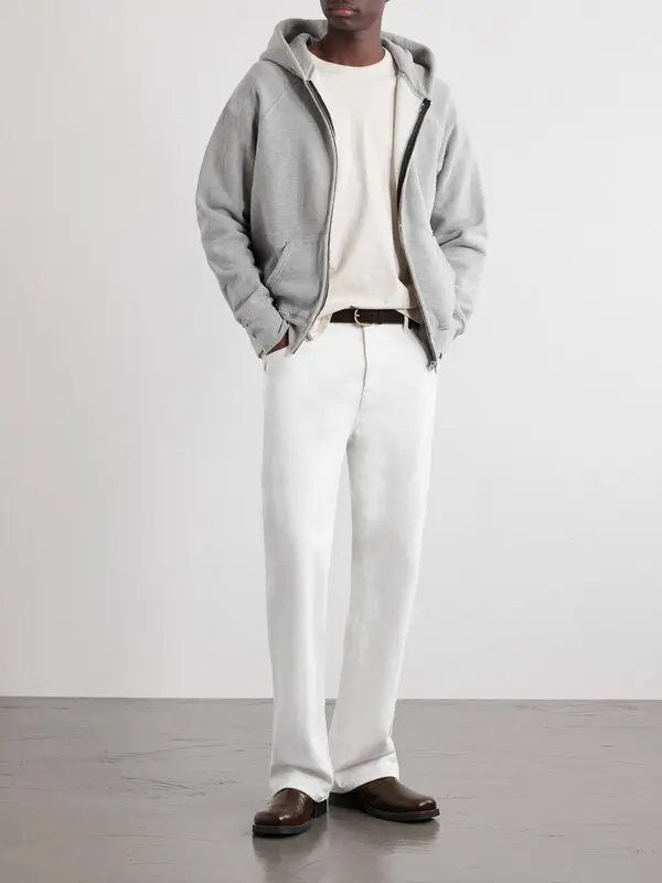 LES TIEN Heavyweight Cotton-jersey Raglan Zip-up Hoodie