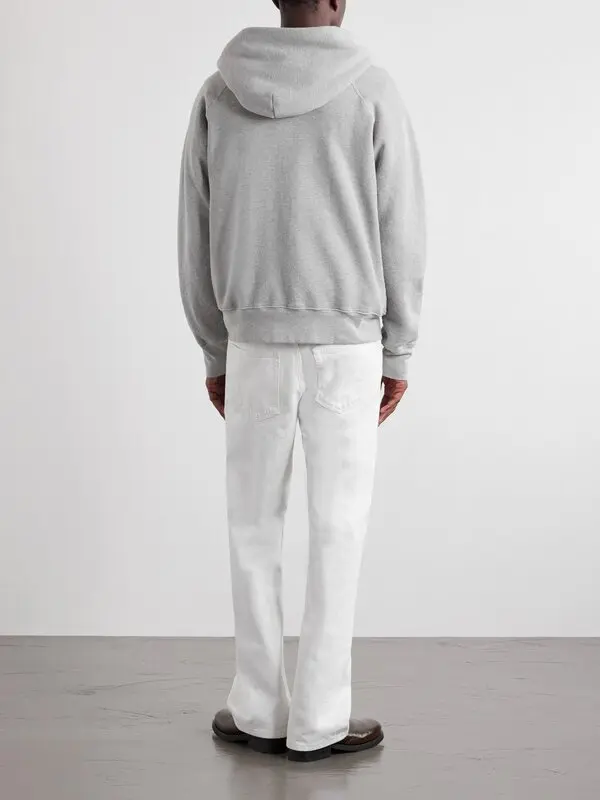 LES TIEN Heavyweight Cotton-jersey Raglan Zip-up Hoodie