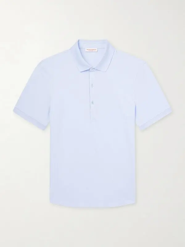 Orlebar Brown Bruno Cotton-piqué Polo Shirt - Blue