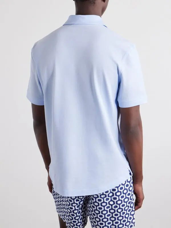 Orlebar Brown Bruno Cotton-piqué Polo Shirt - Blue