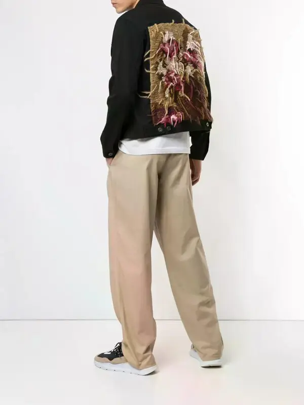 PORTS V Logo Embroidered Shirt Jacket - Black