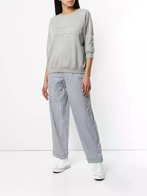PORTS V Embroidered "cool" Slogan Sweater