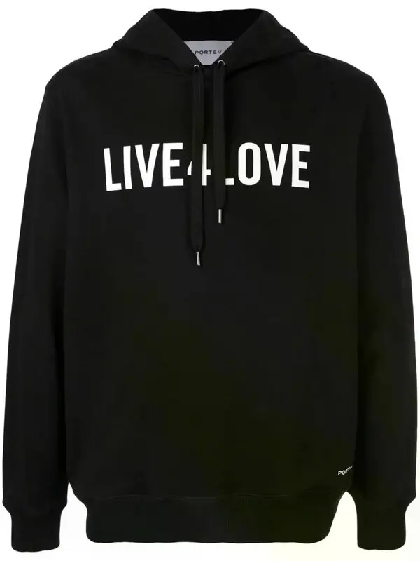 PORTS V Slogan Hoodie - Black