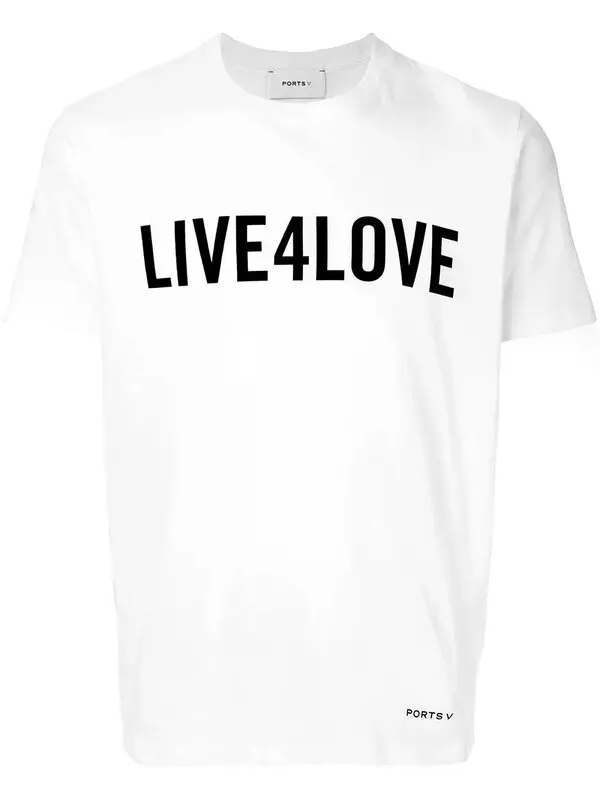 PORTS V Live 4 Love' Slogan T-shirt - White