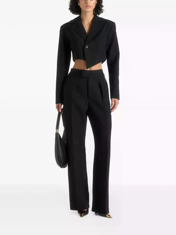 Manière De Voir Dina In Asymmetric Tailored Cropped Blazer - Black
