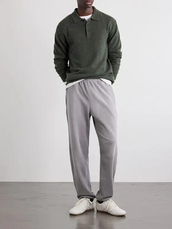 LES TIEN Tapered Cotton-jersey Drawstring Sweatpants