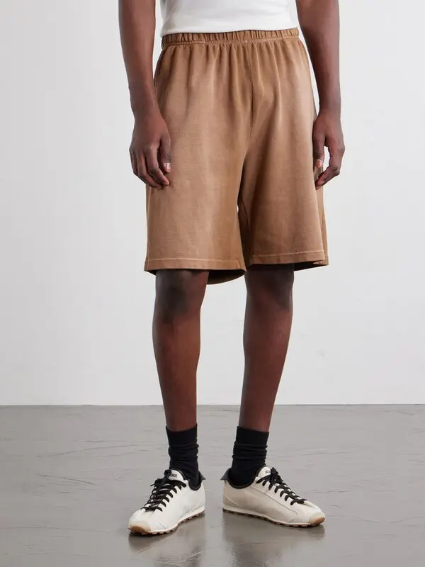 LES TIEN Straight-leg Cotton-piqué Drawstring Rider Shorts