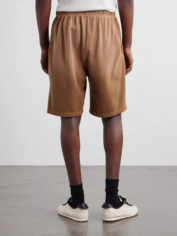 LES TIEN Straight-leg Cotton-piqué Drawstring Rider Shorts