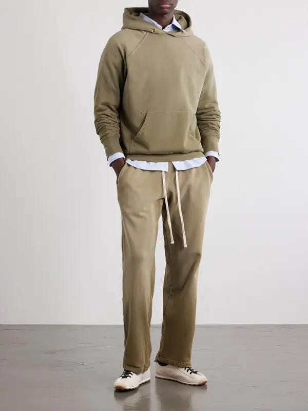 LES TIEN Straight-leg French Terry-cotton Sweatpants