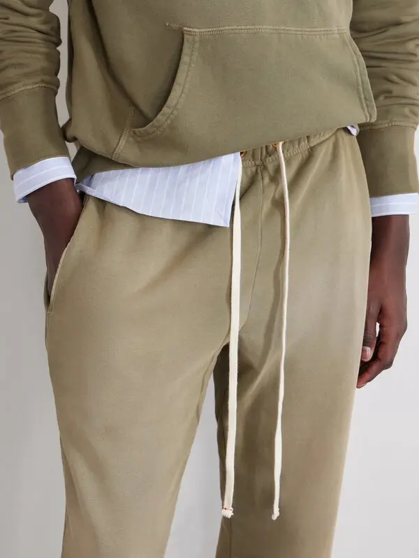 LES TIEN Straight-leg French Terry-cotton Sweatpants