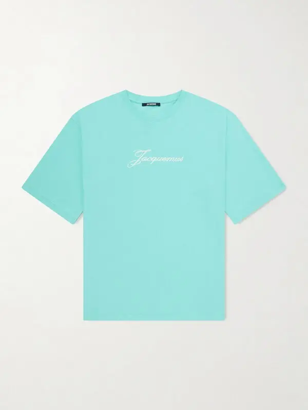 Jacquemus Logo-print Cotton And Hemp-blend T-shirt - Green