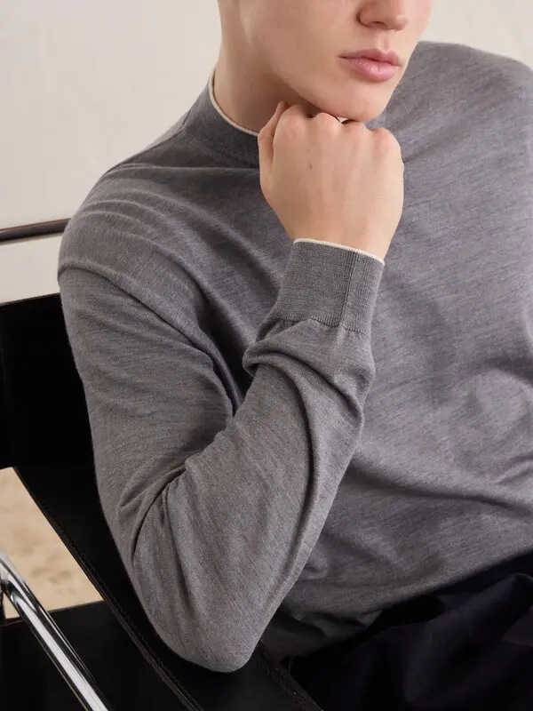 Kiton Merino Wool Crewneck Sweater