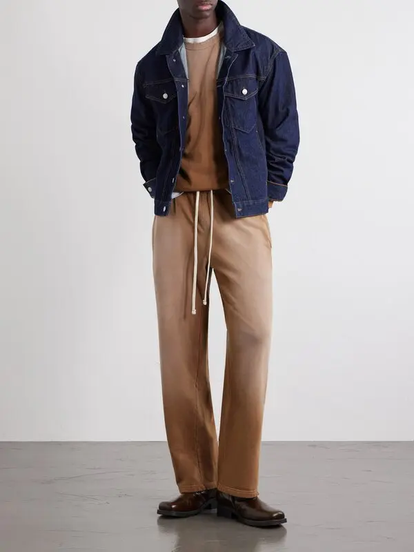 LES TIEN Straight-leg French Terry-cotton Sweatpants