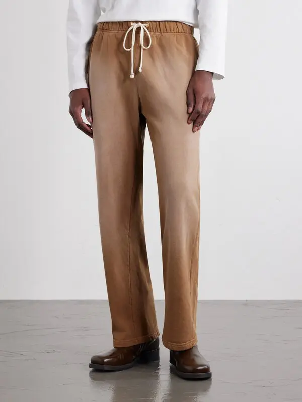 LES TIEN Straight-leg French Terry-cotton Sweatpants