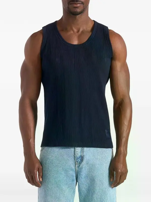 Manière De Voir Ribbed Curved-hem Vest - Blue