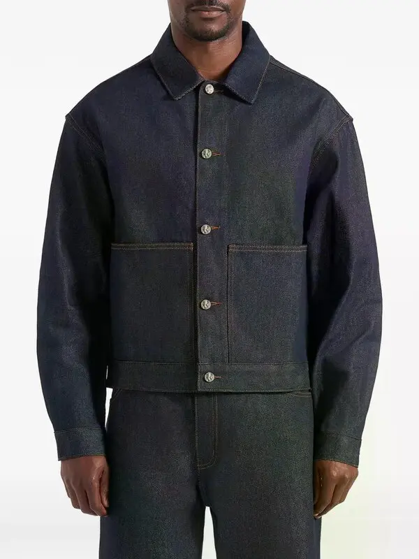 Manière De Voir Indigo Boxy-fit Denim Jacket - Blue