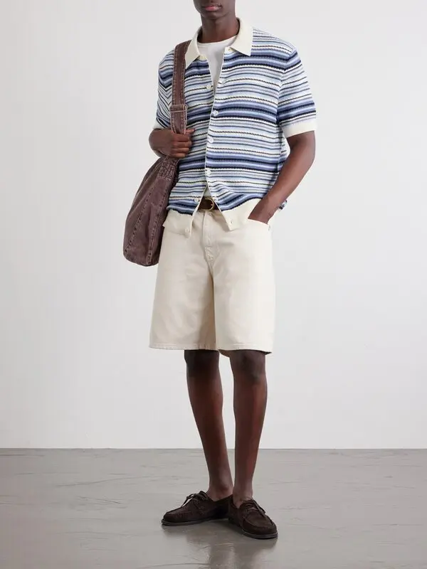 Nn07 Otis Straight-leg Organic Denim Shorts