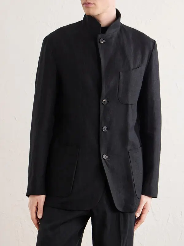 SAMAN AMEL Nehru Linen Jacket