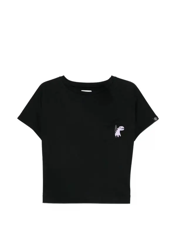 AGNES B. Dinosaur Embroidered T-shirt - Black