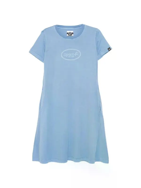 AGNES B. Dyed Short-sleeved Mini Dress - Blue