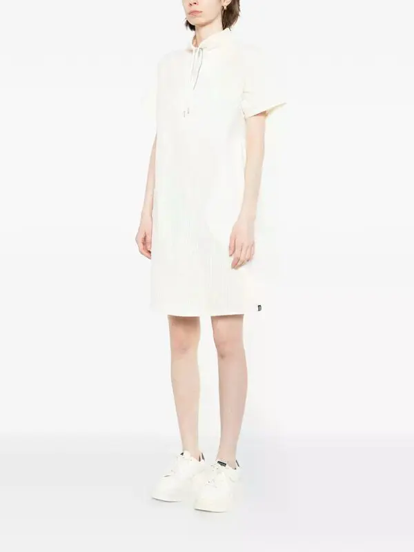 AGNES B. Seersucker Half-zip Mini Dress