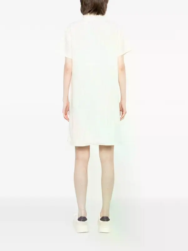 AGNES B. Seersucker Half-zip Mini Dress
