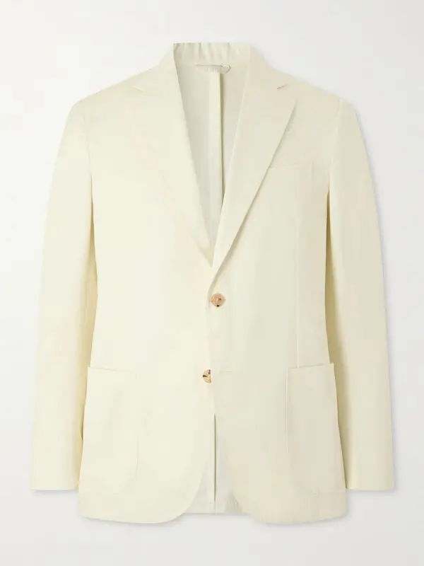 DE PETRILLO Single-breasted Cotton-twill Blazer