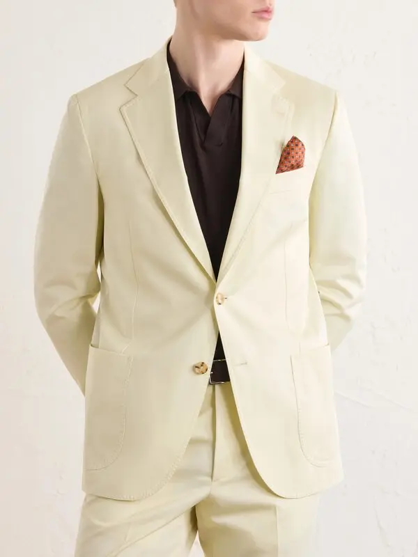 DE PETRILLO Single-breasted Cotton-twill Blazer