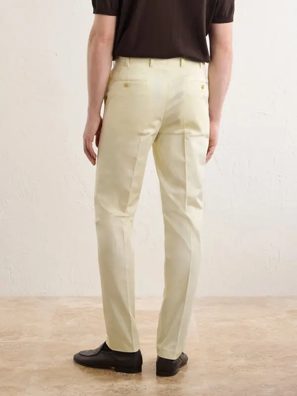 DE PETRILLO Tapered Cotton-twill Suit Trousers