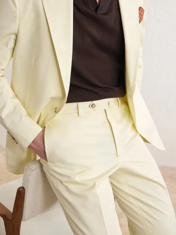 DE PETRILLO Tapered Cotton-twill Suit Trousers