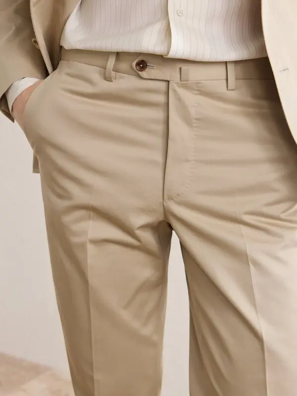 DE PETRILLO Tapered Cotton-twill Suit Trousers