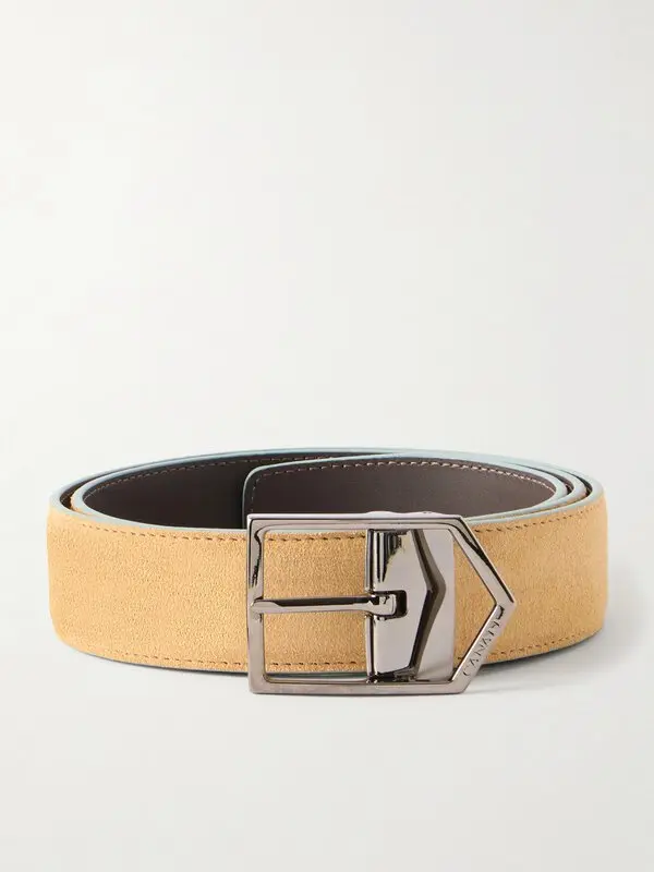 Canali 3.5cm Suede Belt - Brown