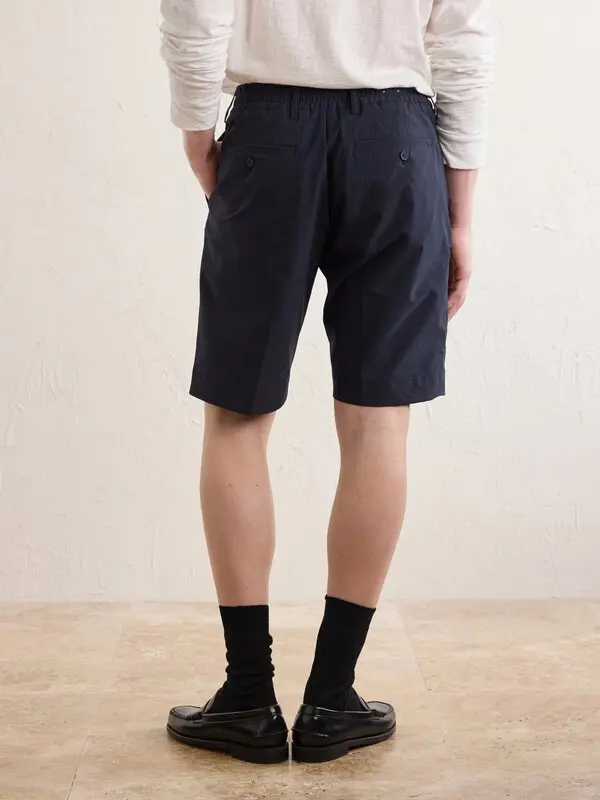 Nn07 Billie Straight-leg Striped Seersucker Shorts - Blue