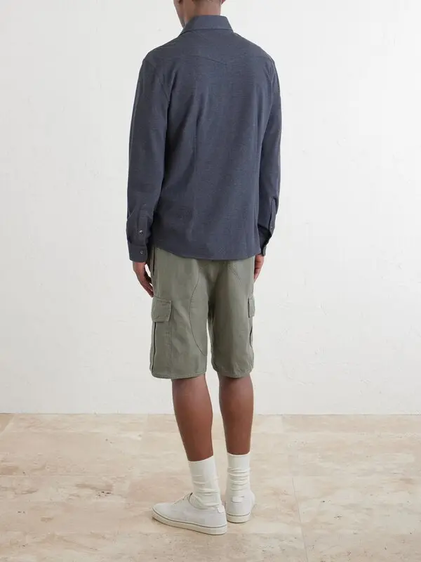 Brunello Cucinelli Honeycomb-knit Cotton Shirt