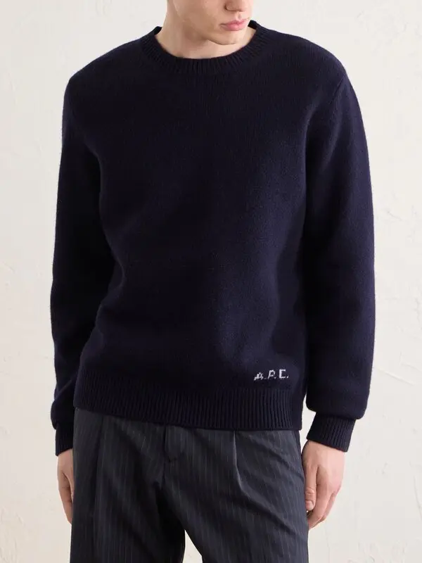 A.p.c. Wool Intarsia Logo Sweater