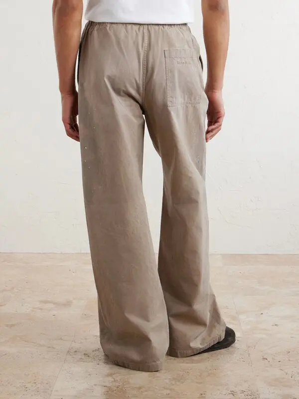 Acne Studios Wide-leg Paint-splattered Cotton-twill Trousers