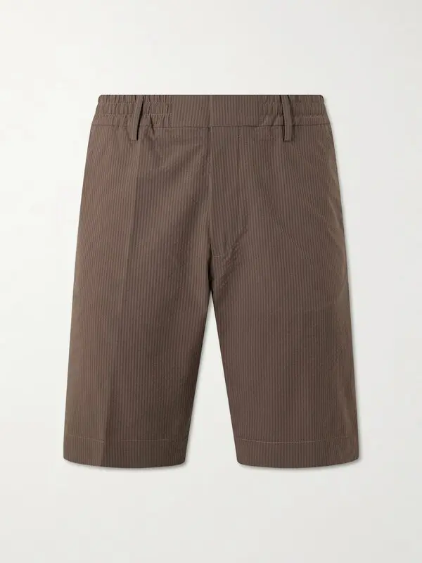 Nn07 Billie Straight-leg Striped Seersucker Shorts