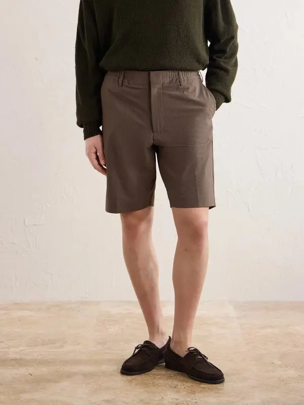 Nn07 Billie Straight-leg Striped Seersucker Shorts