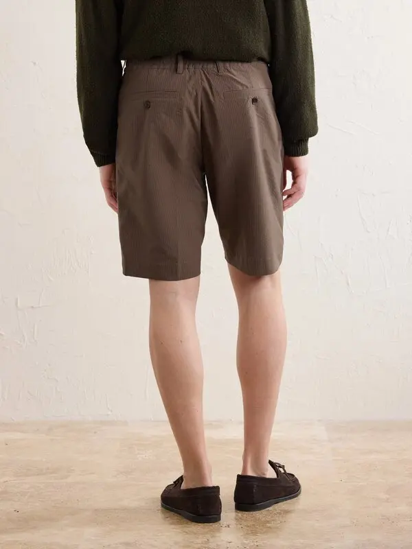 Nn07 Billie Straight-leg Striped Seersucker Shorts