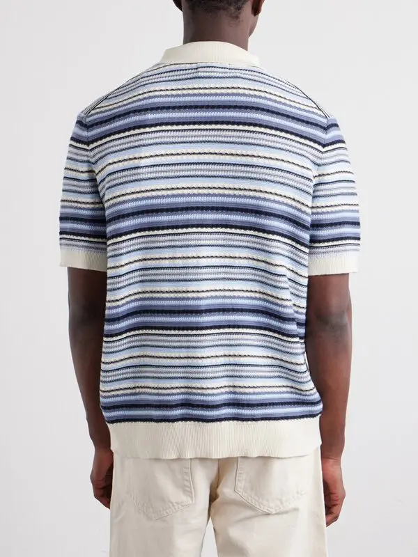 Nn07 Nolan Striped Organic Cotton Polo Shirt