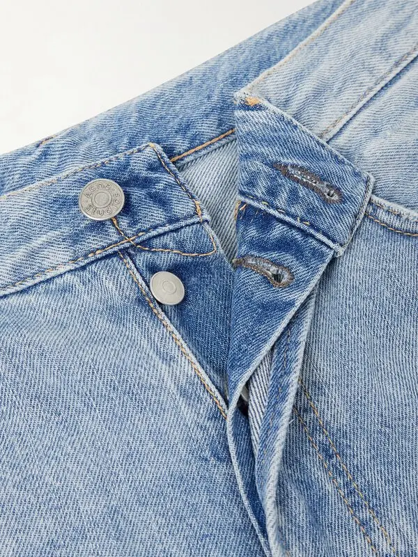 Acne Studios Wide-leg Distressed Denim Shorts
