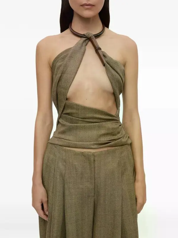 Christopher Esber Chime Herringbone Halter Top
