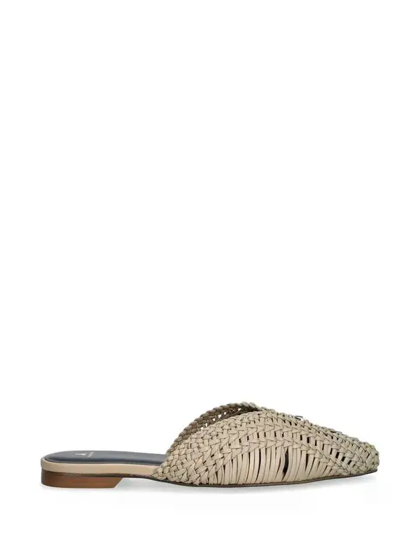 Patrizia Pepe Woven Fly-plaque Slides - Neutrals