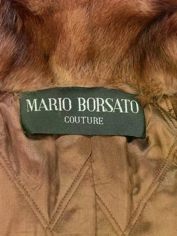 MARIO BORSATO VINTAGE Belted Fur-trim Coat