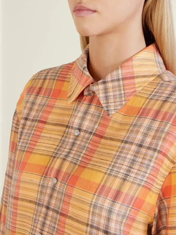 GOD’S TRUE CASHMERE God's True Cashmere Twilight Checked Linen Shirt