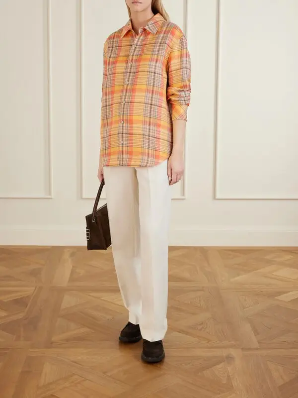 GOD’S TRUE CASHMERE God's True Cashmere Twilight Checked Linen Shirt
