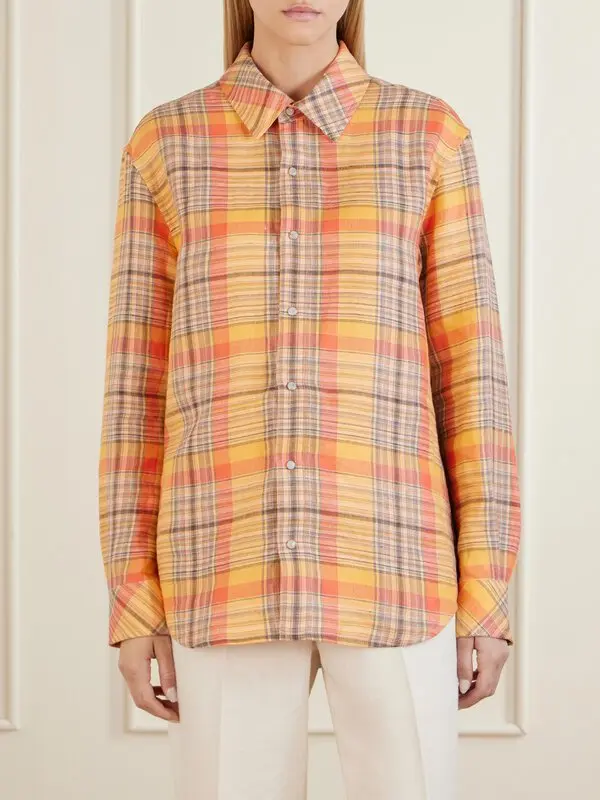 GOD’S TRUE CASHMERE God's True Cashmere Twilight Checked Linen Shirt